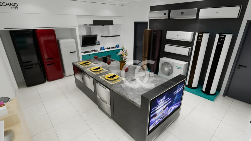 Custom Interior Design Home Appliances Shop Decoration Ideas - Ouyee ...