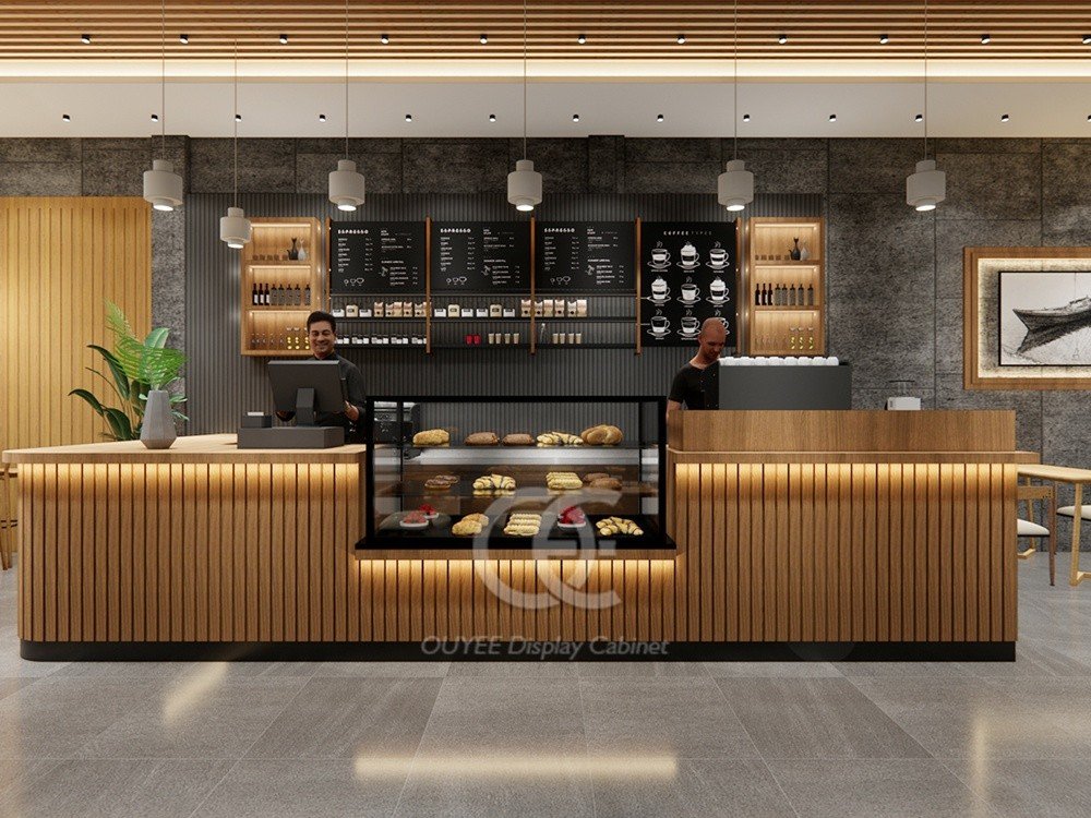 Modern Coffee Shop Interior Design & Custom Fixtures