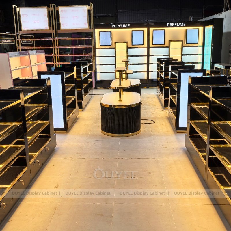 Comptoir d'exposition de parfum haut de gamme | Vitrine de vente de luxe