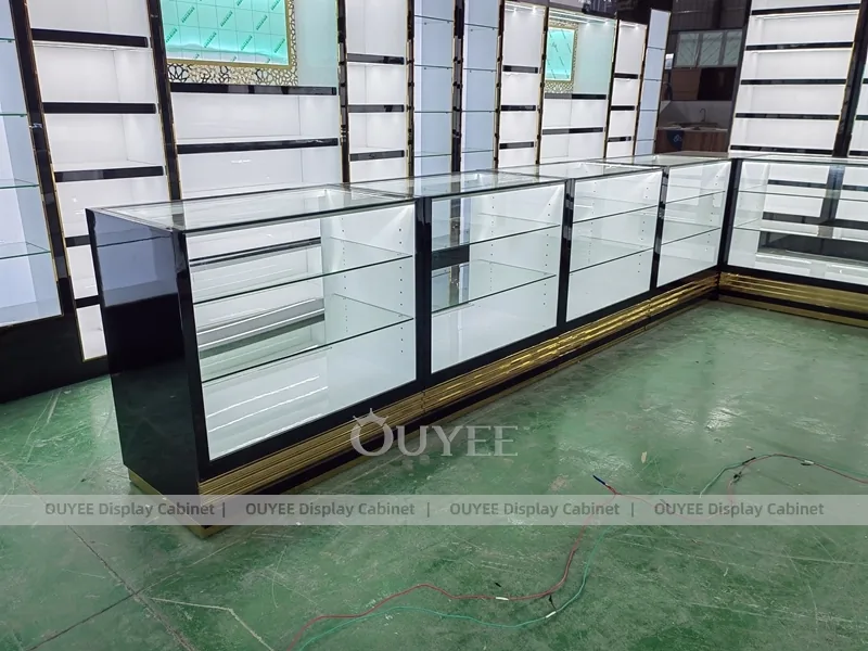 Black White Modular Perfume Store With Front Showcase Rows