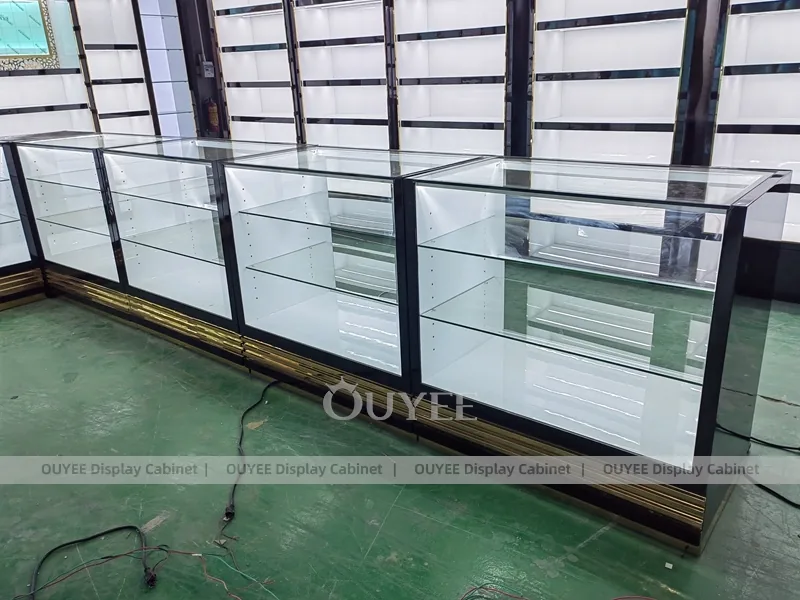 Black White Modular Perfume Store With Front Showcase Rows